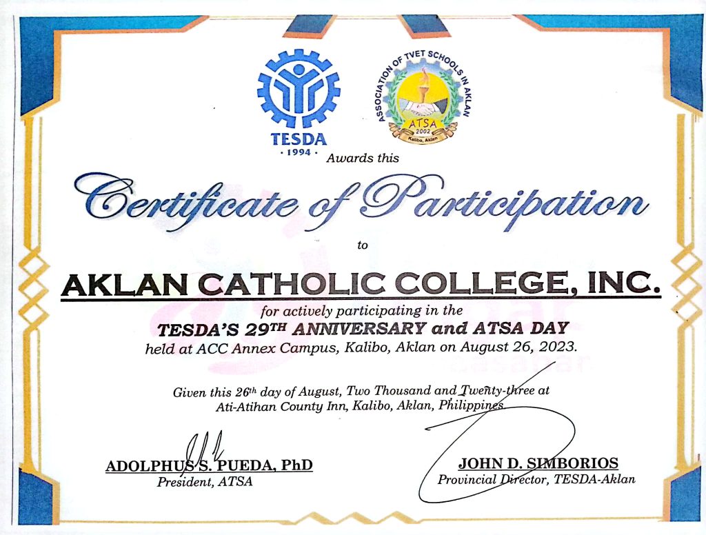 Technical Education and Skills Development Authority (TESDA) - Aklan ...