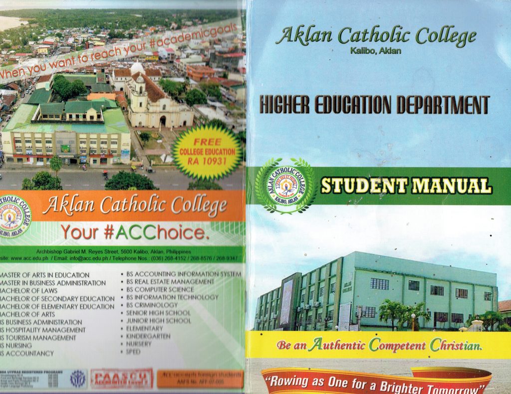 Student Manual - Aklan Catholic College